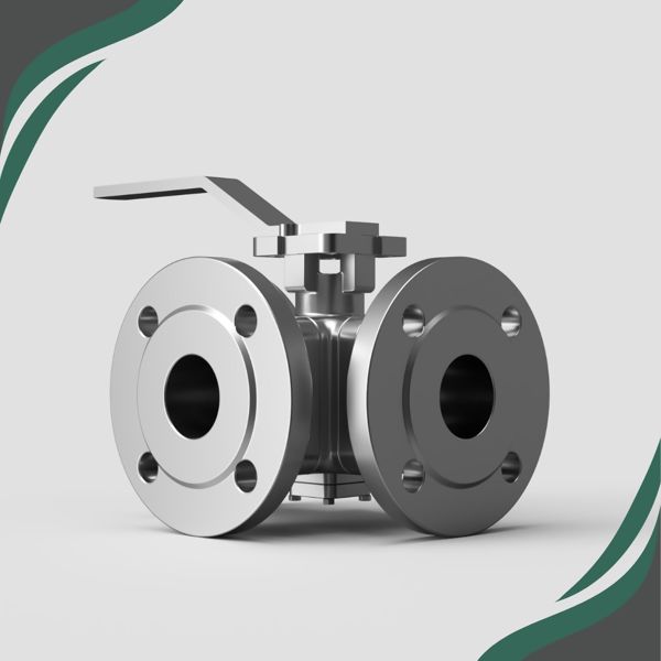 Stainless Steel Flanged 3 Way Full Bore Ball Valve - PN40