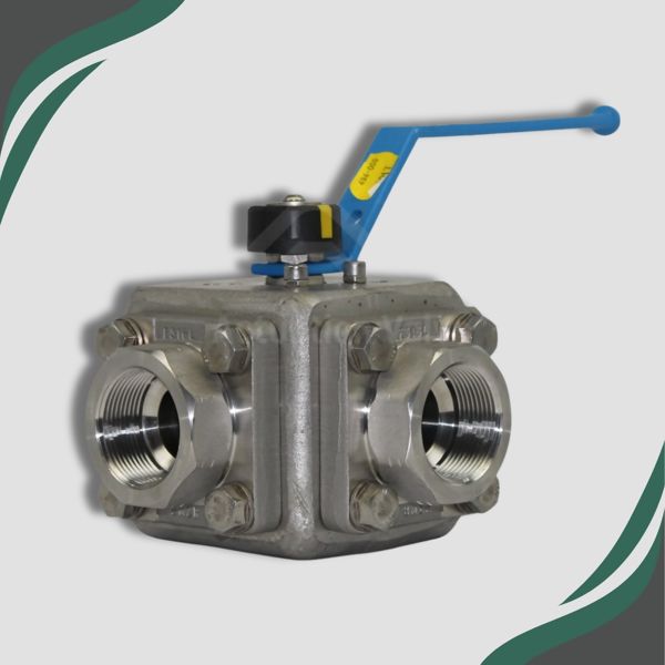 Starline Stainless Steel 3 Way Ball Valve BSPT – T Port – Lever Operated